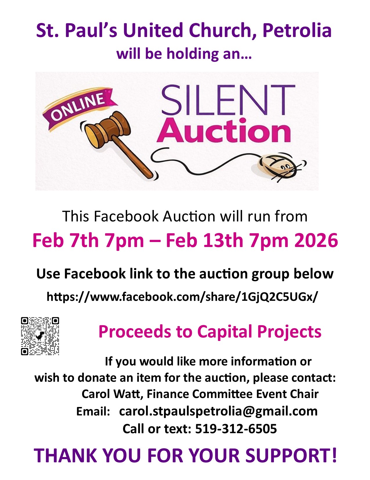 Online Silent Auction – St. Paul's United Church